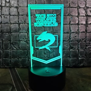 Custom LED Lamp With Rim Worlds Republic Logo Battletech Mechwarrior ...