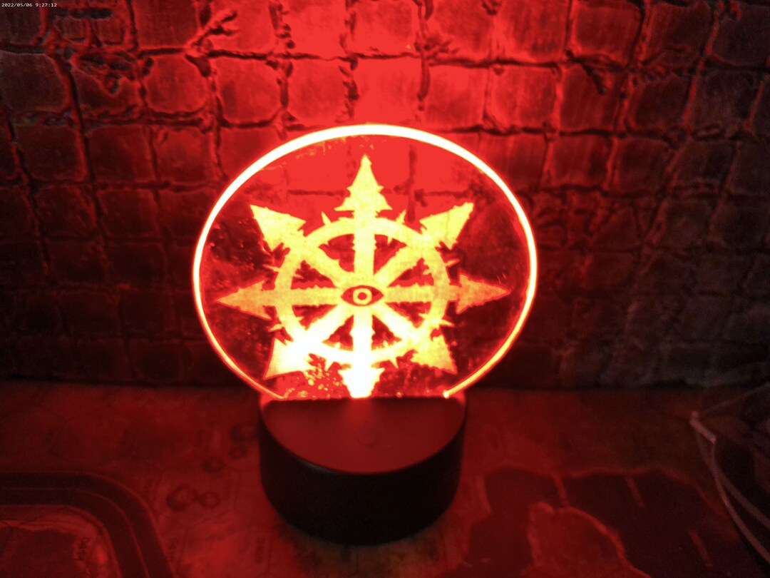 Custom LED Lamp Emblem of Chaos - Etsy