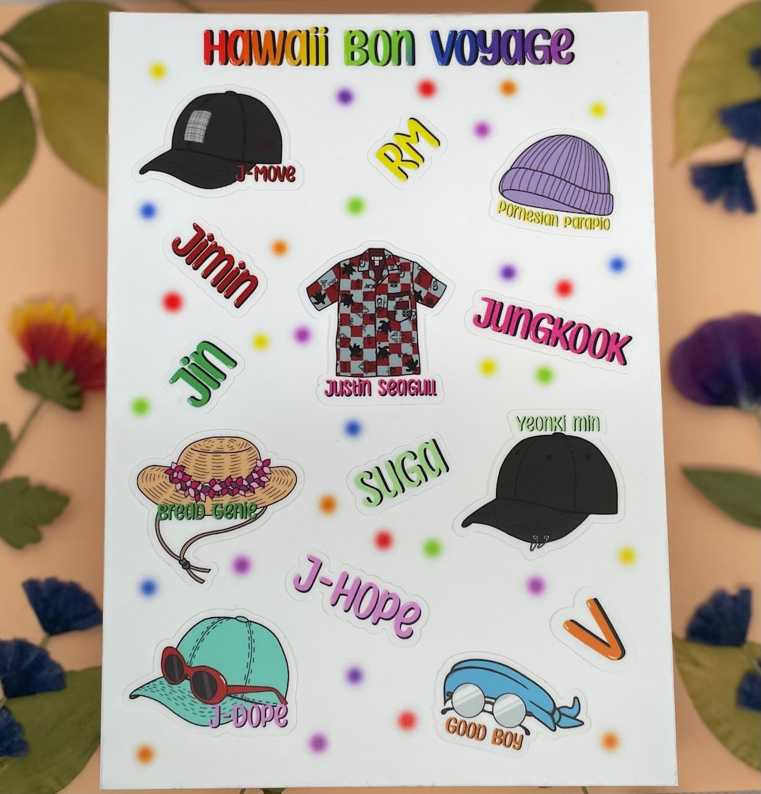 BTS Hawaii Bon Voyage Sticker Sheet - Etsy