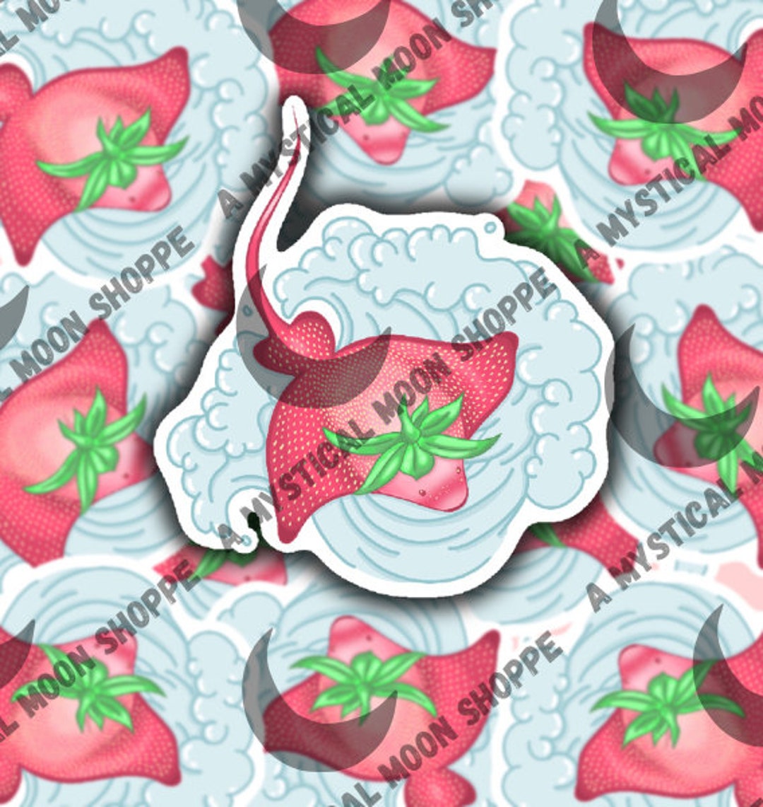 Strawberry Sting Ray Sticker - Etsy