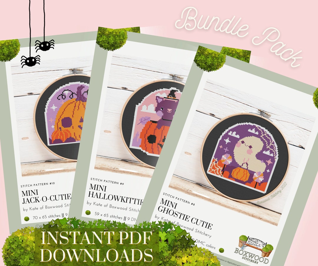 Mini Halloween Cuties BUNDLE -- Cross Stitch Pattern Bundle (beginner ...