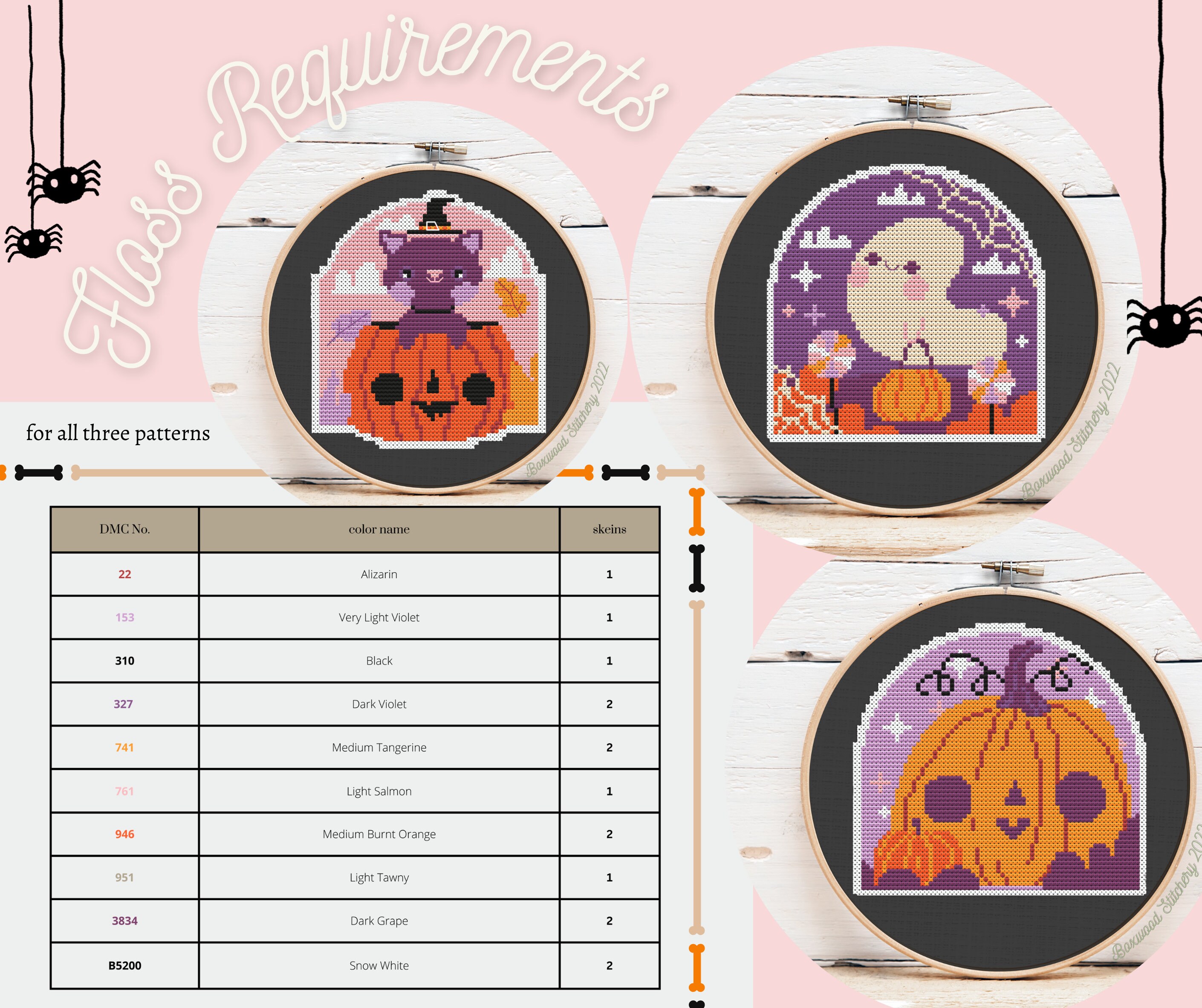 Mini Halloween Cuties BUNDLE -- Cross Stitch Pattern Bundle (beginner ...