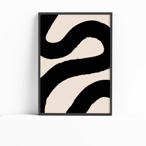Thick Wavy Lines Printable Wall Art Abstract Lines Print - Etsy