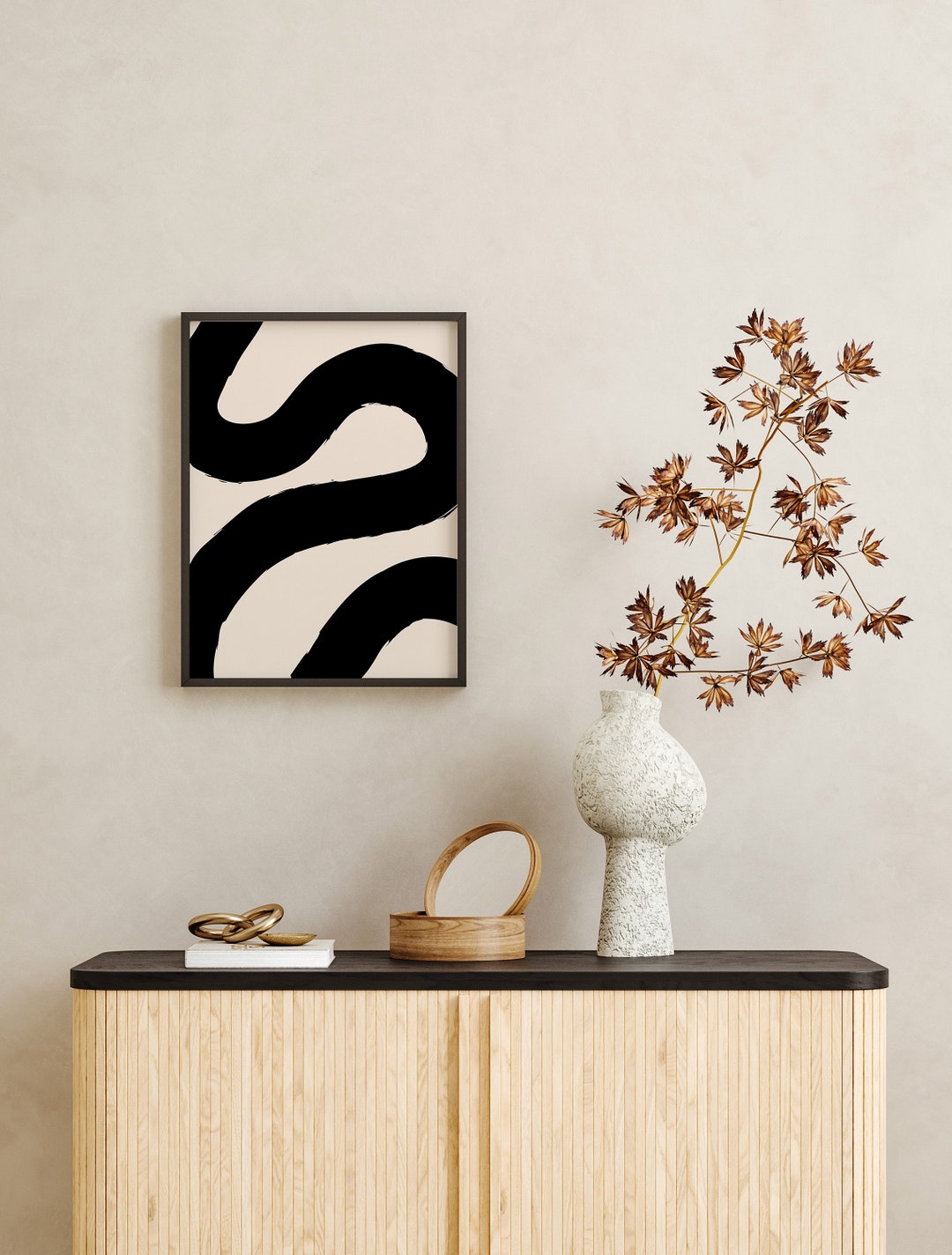 Thick Wavy Lines Printable Wall Art Abstract Lines Print - Etsy