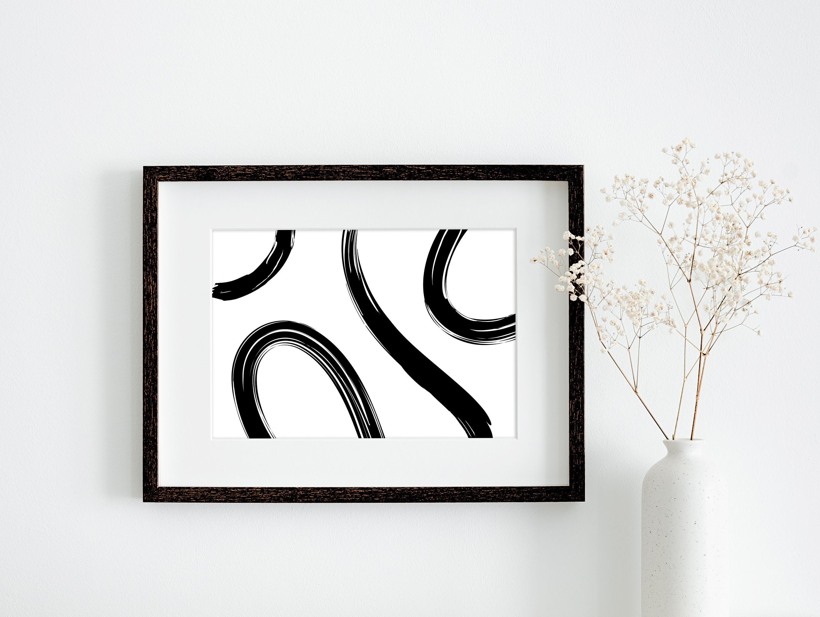 Abstract Paint Brush Strokes Printable Wall Art, Minimalist Home ...