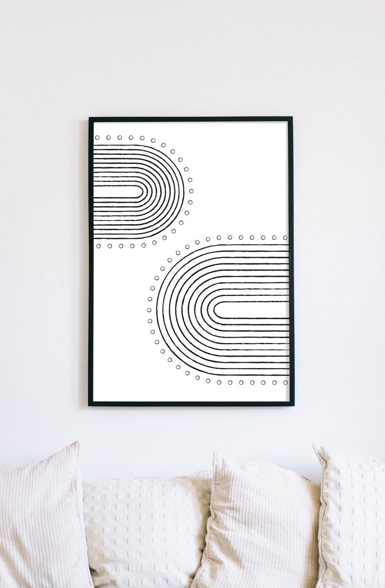 Back and White Arch Printable Wall Art, Rainbow Wall Art, Nursery Art ...