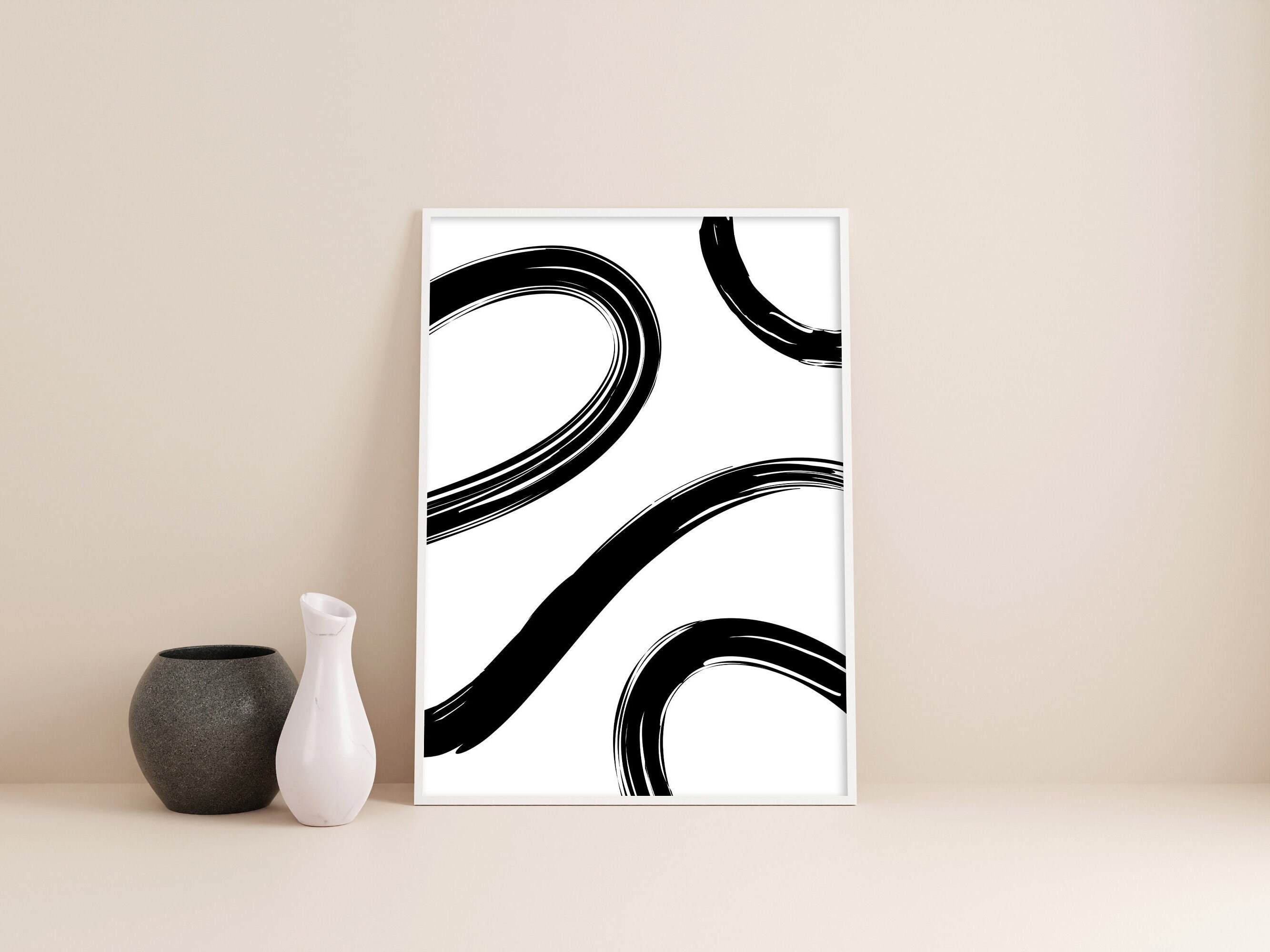 Abstract Paint Brush Strokes Printable Wall Art Minimalist - Etsy