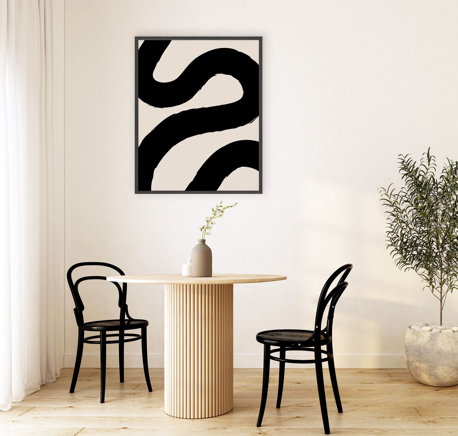 Thick Wavy Lines Printable Wall Art Abstract Lines Print - Etsy