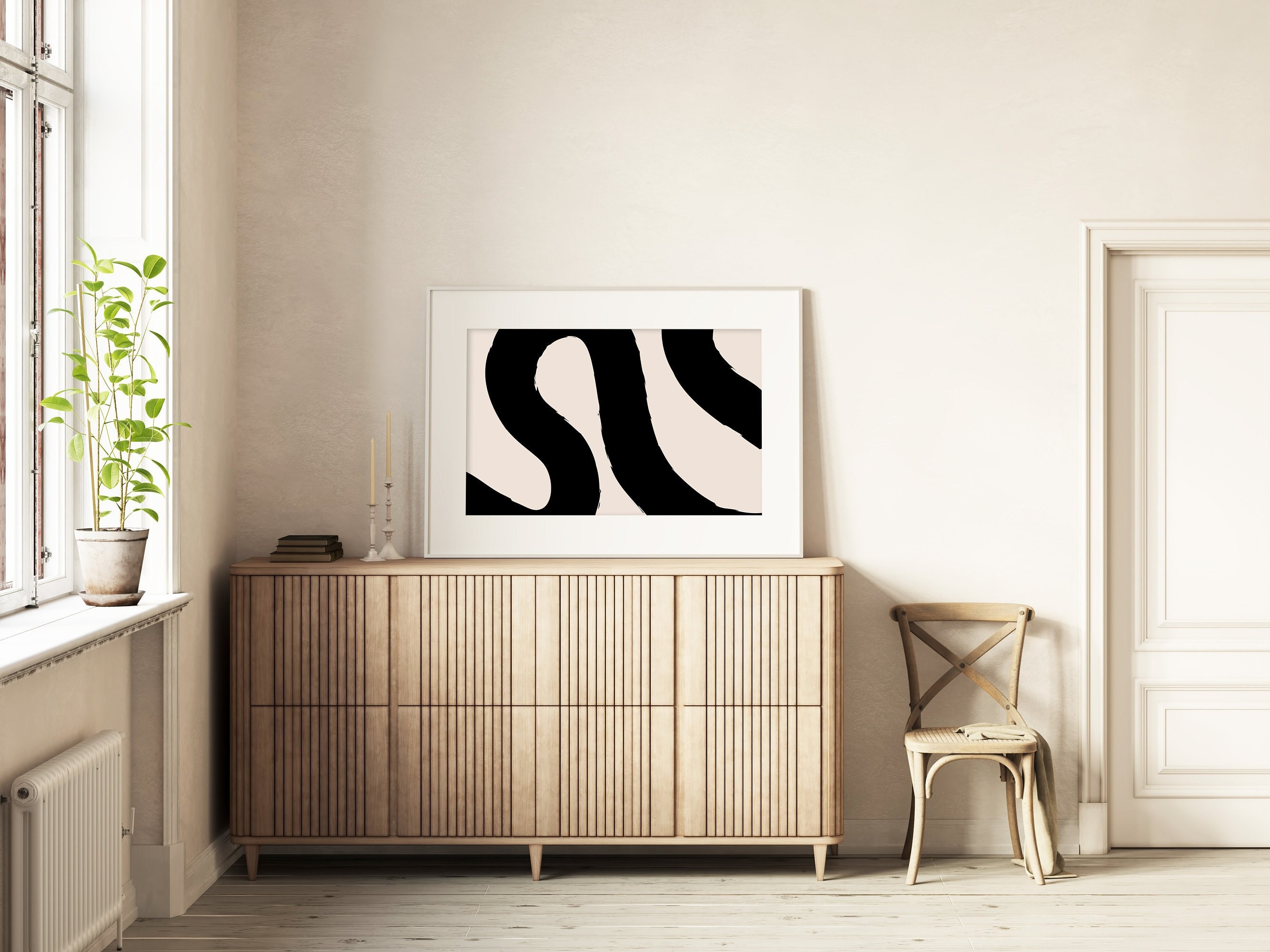 Thick Wavy Lines Printable Wall Art Abstract Lines Print - Etsy