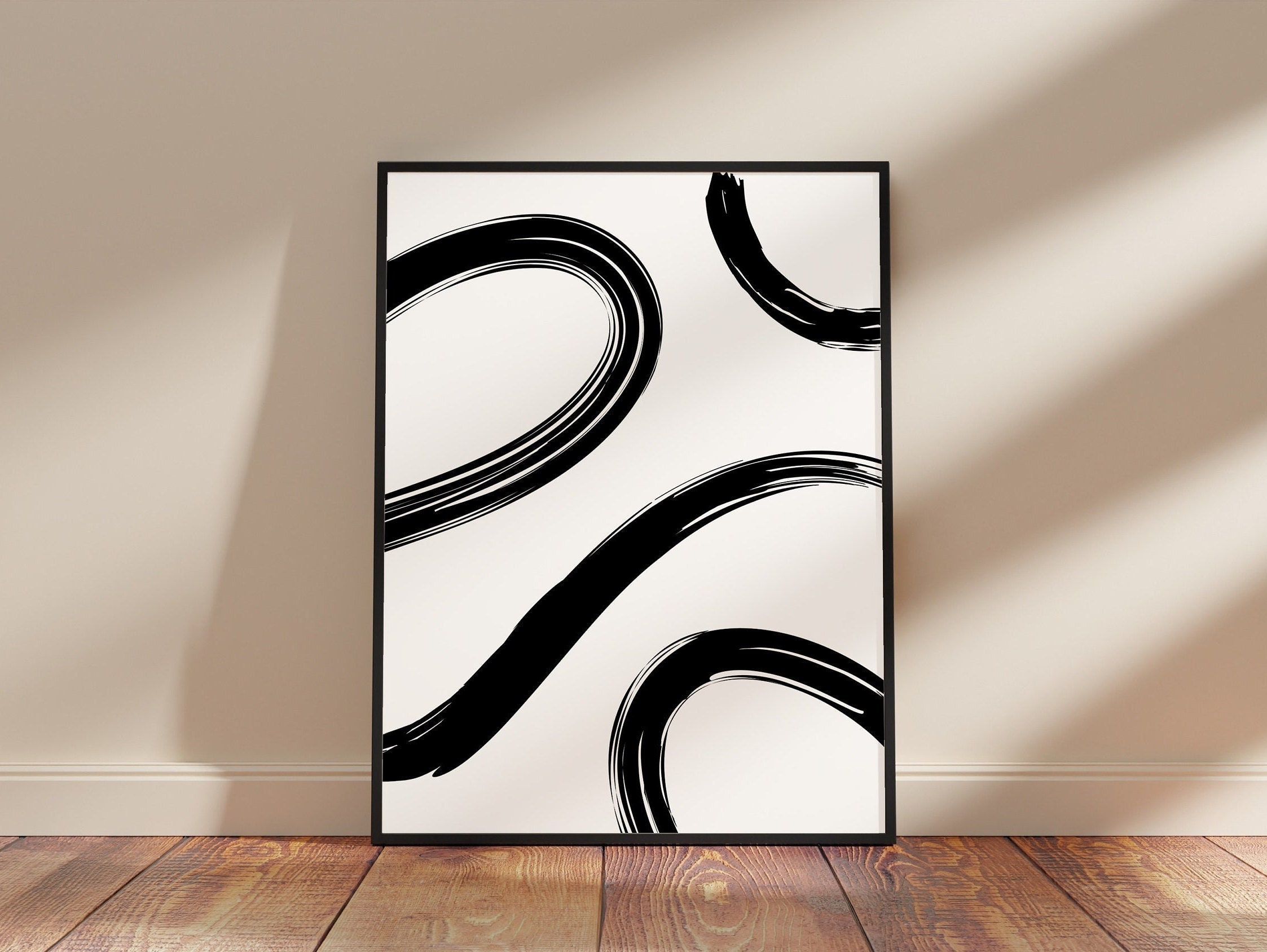Abstract Paint Brush Strokes Printable Wall Art Minimalist - Etsy
