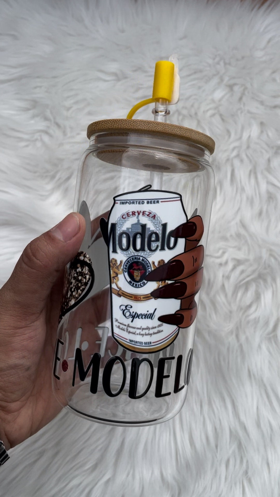 Modelo Cup, Peace Love Modelo, Libby Glass Can, Gift, Birthday Gift, - Etsy