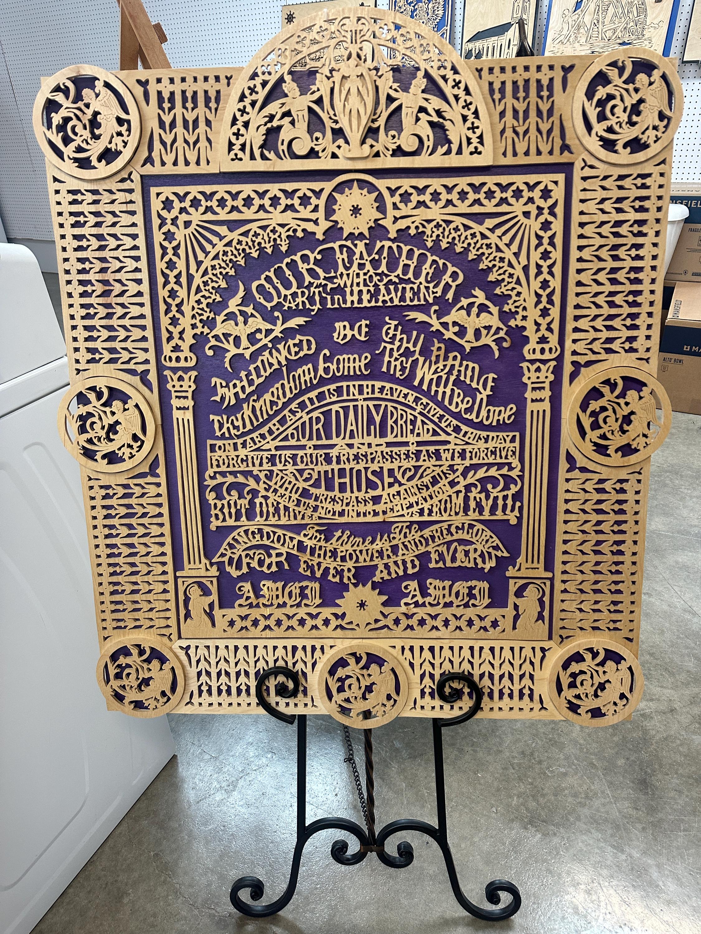 Lords Prayer Scroll Saw Art With Stand - Etsy