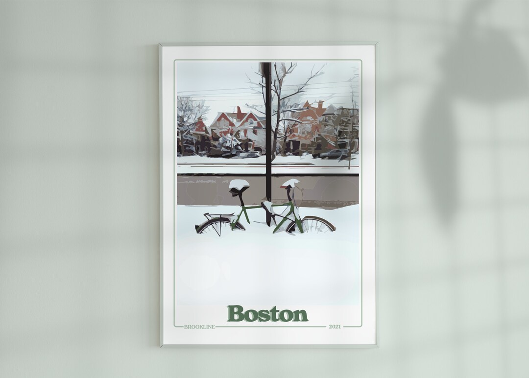 BOSTON SNOW Wall Art Poster Print - Etsy