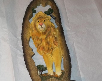 Wooden Lion Statue - Etsy