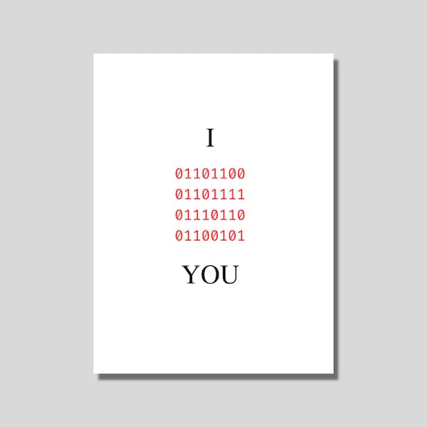 Binary I Love You - Etsy