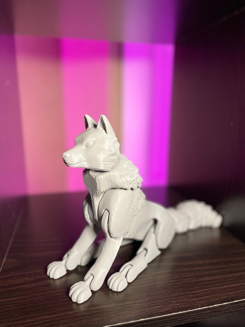 Articulating 3D Printed Wolf Flexi Animal Fidget Toy Pet - Etsy