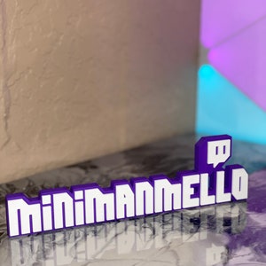 Custom 3D Printed Twitch Style Name Plate Streamer Gamer Kids Room Door ...