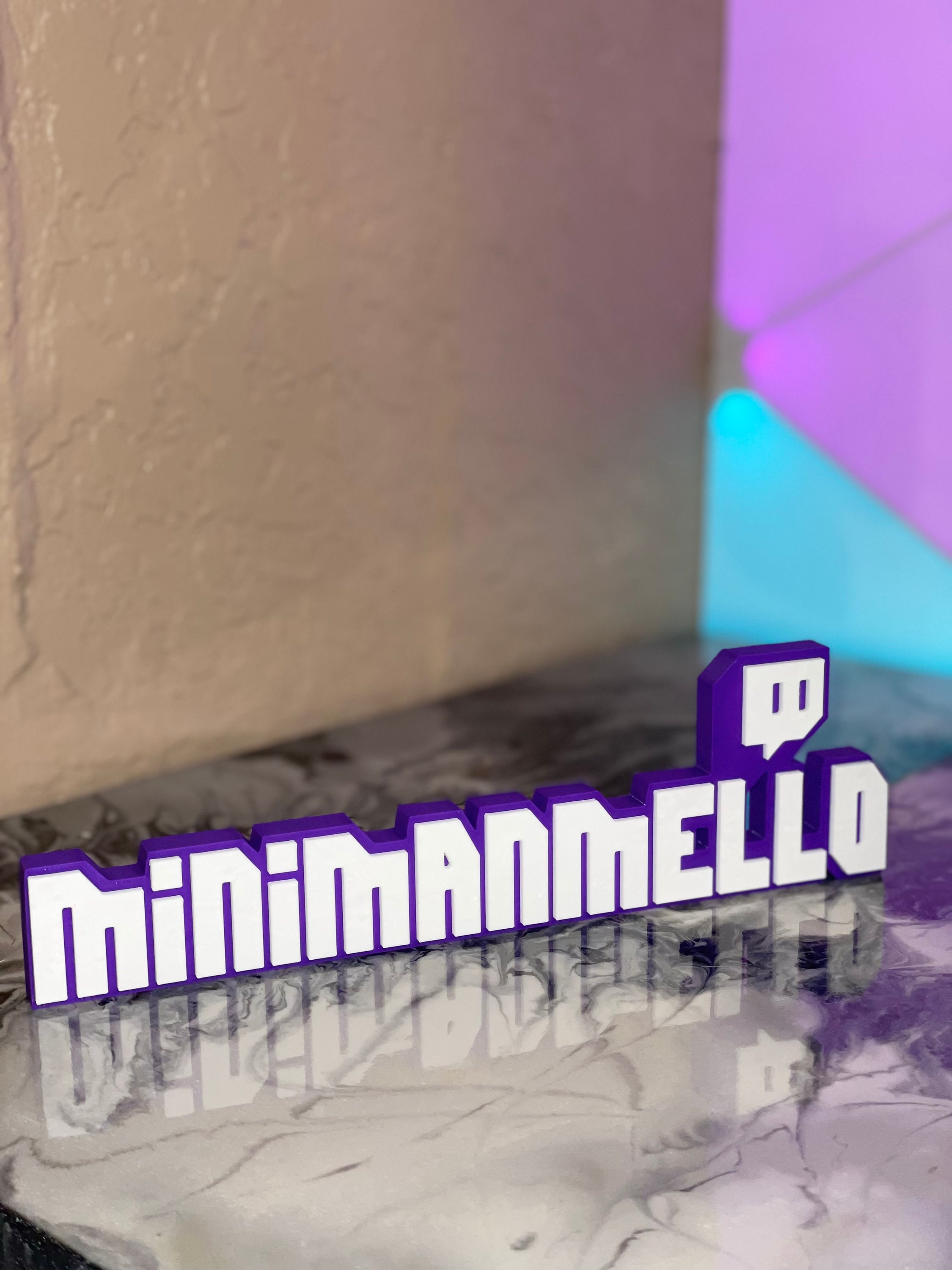 Custom 3D Printed Twitch Name Plate: Gamer Room Decor - Etsy