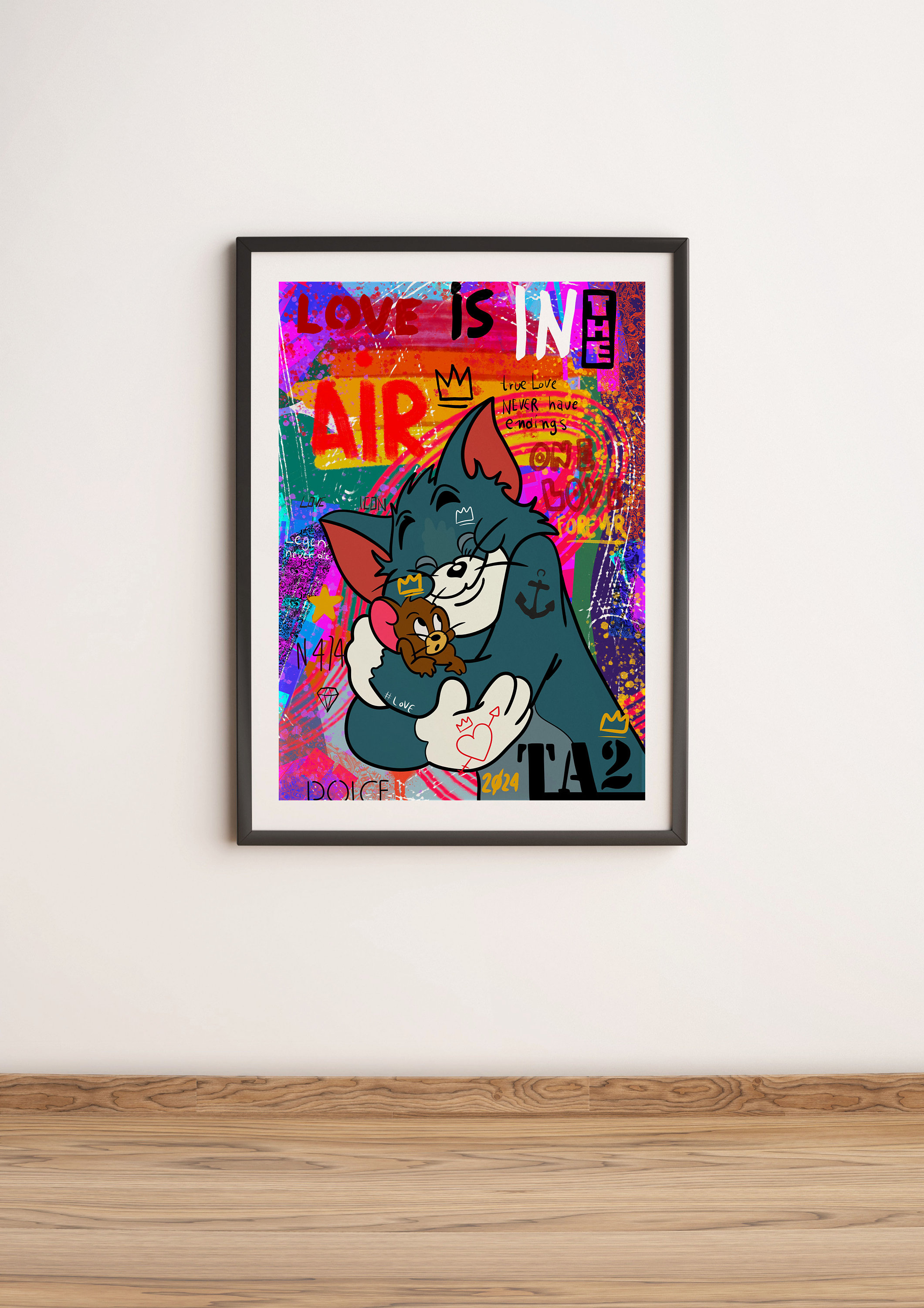 Tom & Jerry Digital Downloadable Art, Pop Wall Art, Tom N Jerry Digital ...