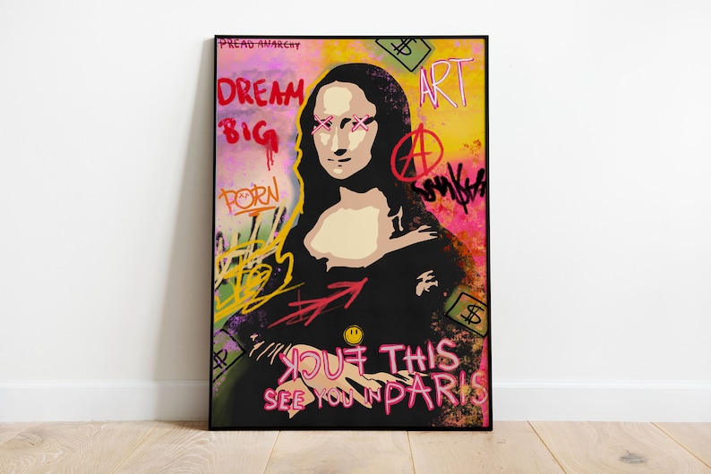 Mona Lisa Pop Art Wall Art, Iconic Pop Art Digital Poster, Instant ...