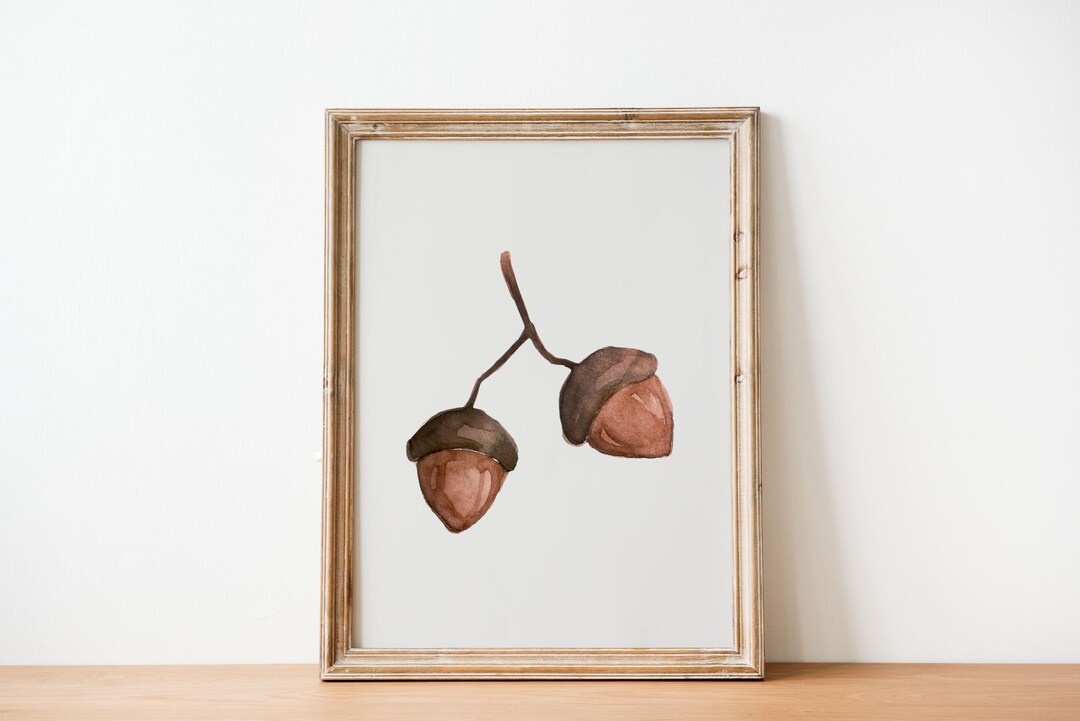 Acorns With Branch Print, Fall Printable Wall Art, Autumn Decorations ...