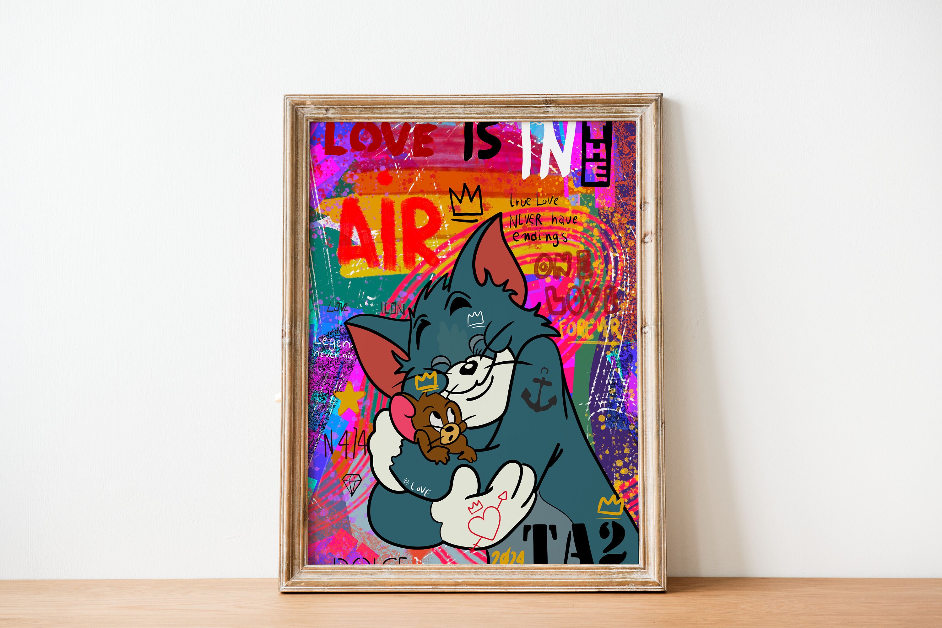 Tom & Jerry Digital Downloadable Art, Pop Wall Art, Tom N Jerry Digital ...