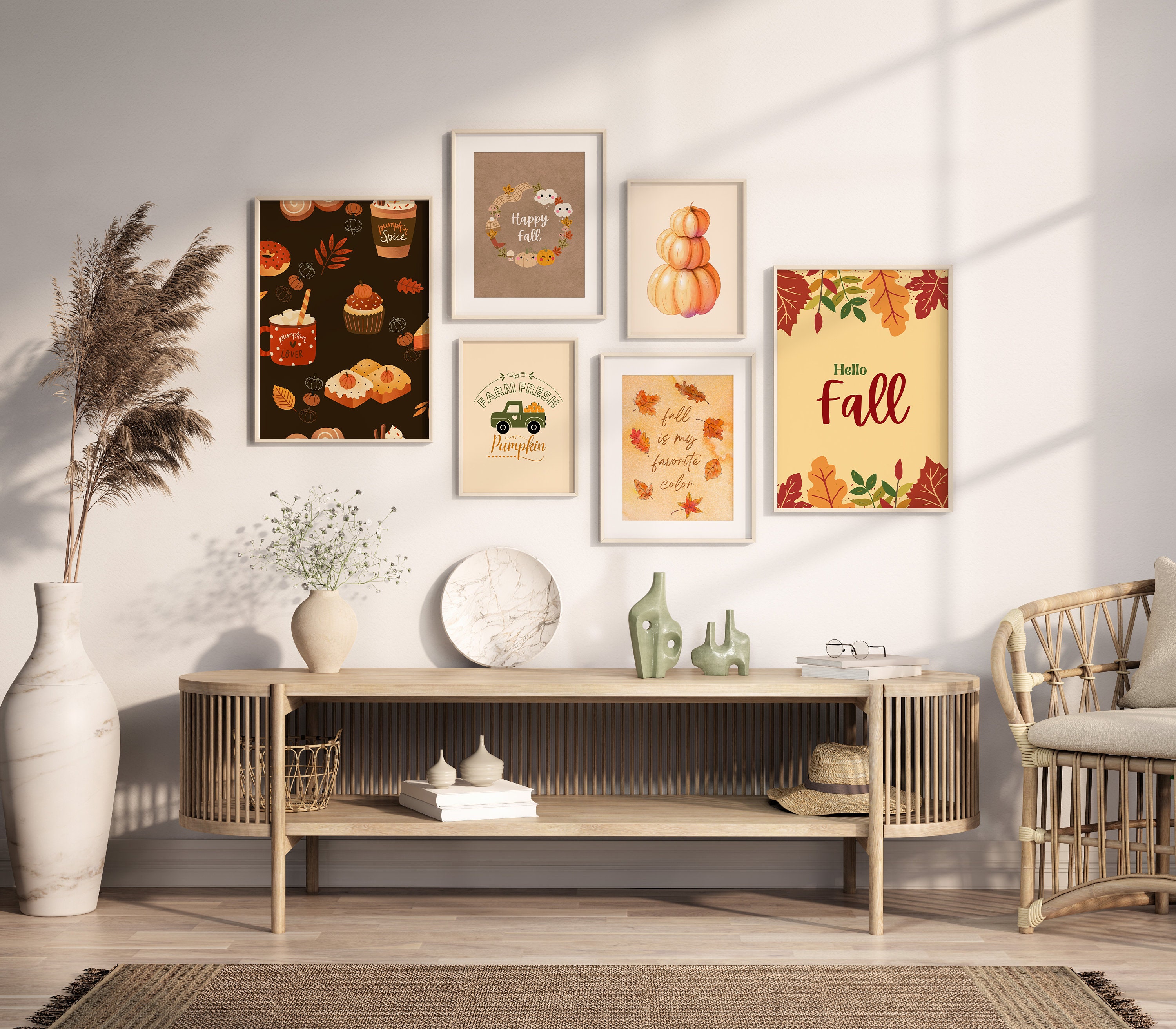 50 Printable Fall Wall Art MEGA BUNDLE, Autumn Print Set, Thanksgiving ...