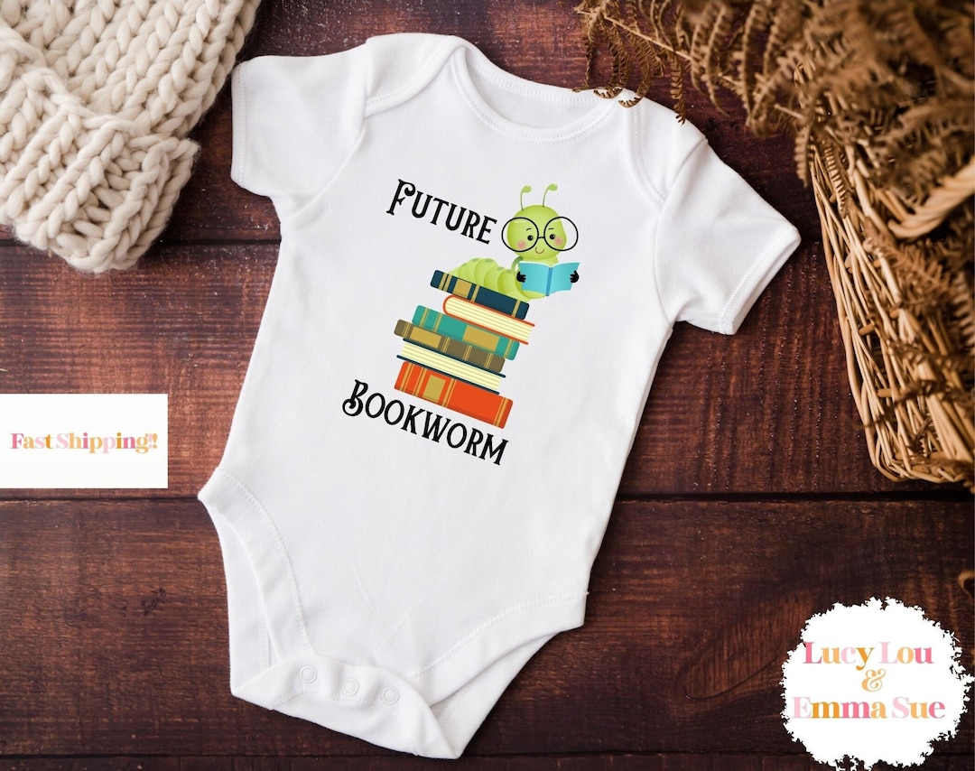 Future Bookworm Baby Onesie®, New Mom Gift, Funny Baby Bodysuit, Worm ...