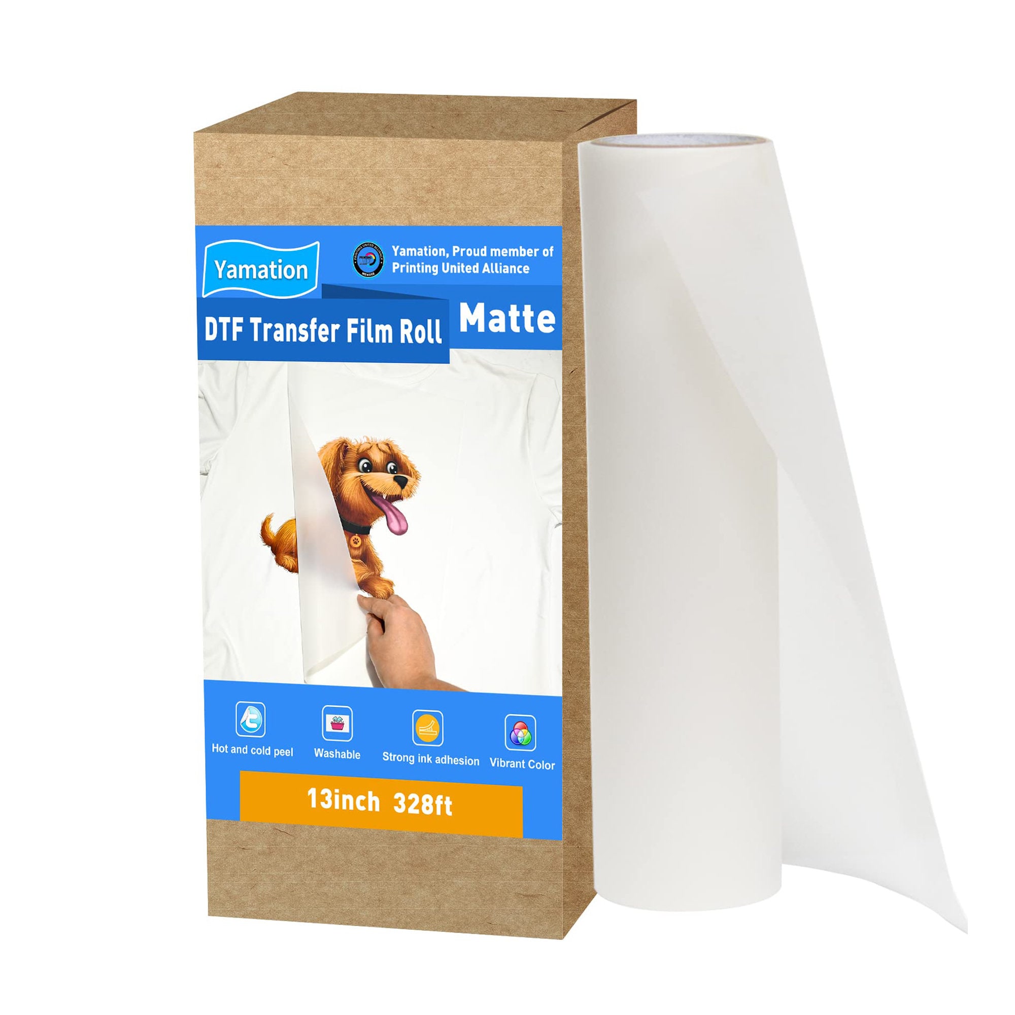 Yamation DTF Transfer Film Roll: 13inch Premium Double-sided Matte ...