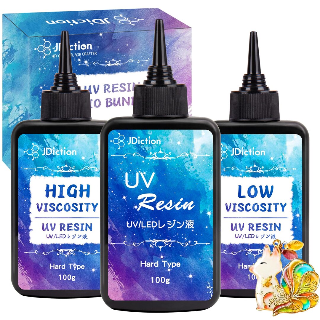 Jdiction UV Resin Trio Bundle - 300g Total - Regular, High Viscosity ...