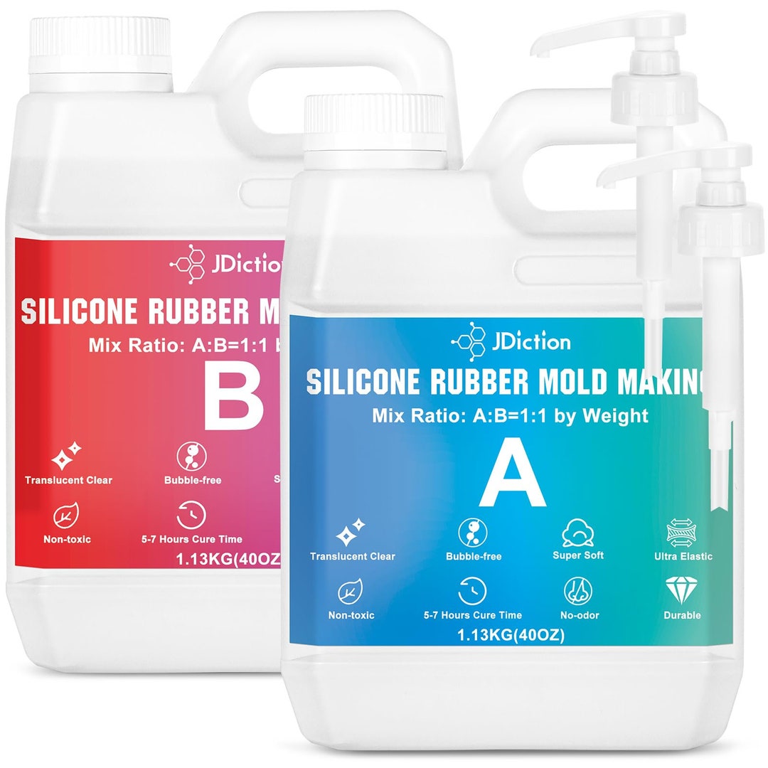 Jdiction Silicone Mold Making Kit, Super Elastic Liquid Silicone Rubber ...