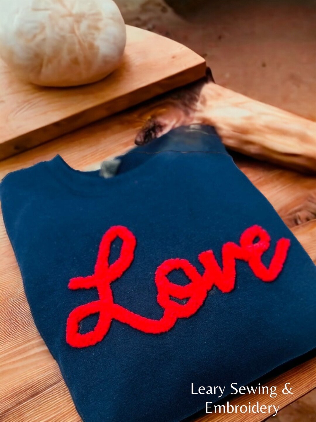 Love Embroidery Chenille Yarn Sweatshirt, Custom Made, Valentines, Gift ...