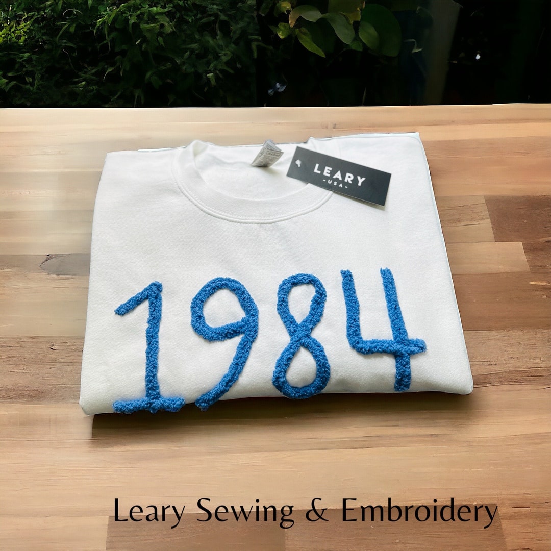1984 Chenille Yarn Embroidery Sweatshirt, Year Embroidery, Numbers ...