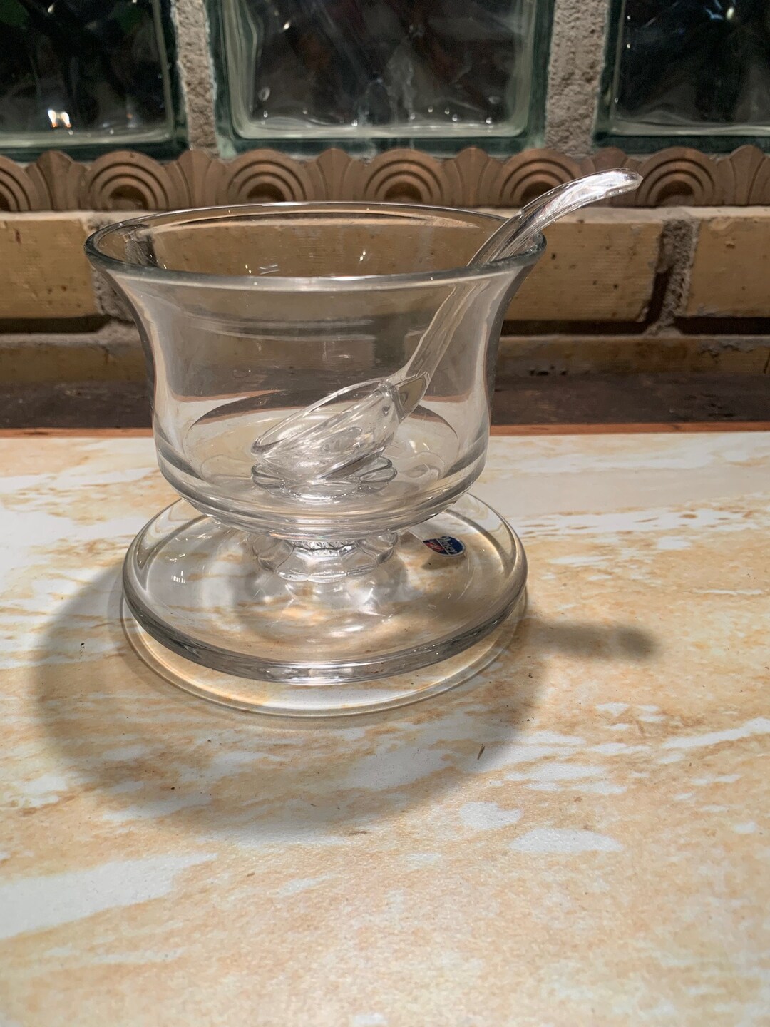 Holiday Sauce Mayonnaise Bowl & Ladle Set Plantation Pressed by HEISEY ...