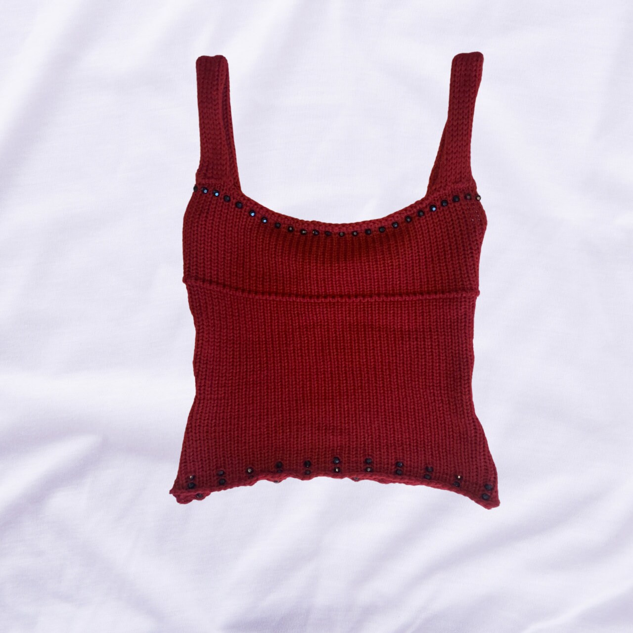 Beaded Bustier Milkmaid Knit Tank Camisole Y2K Beaded Camisole - Etsy