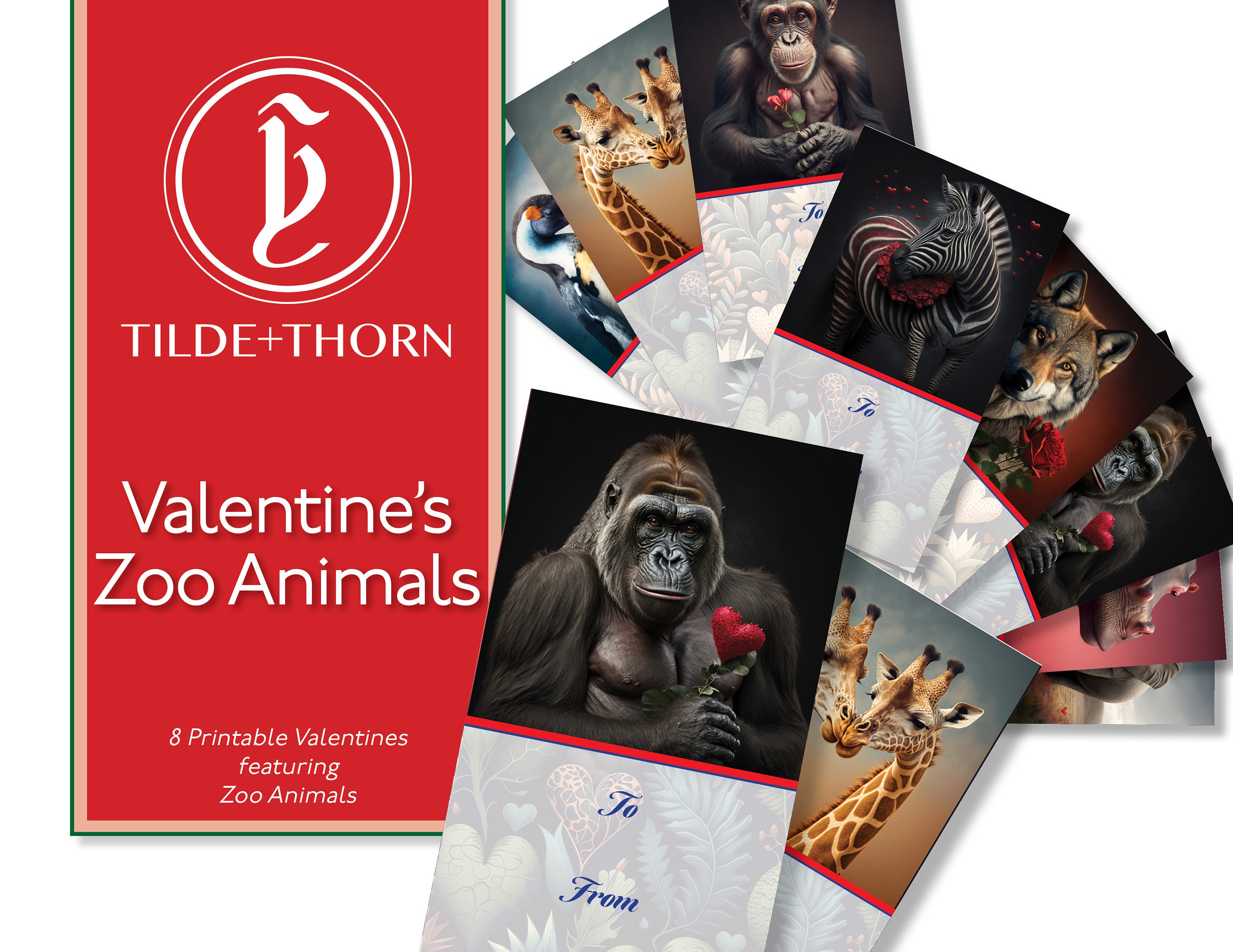 Printable Valentine's Day Cards With Zoo Animals! 8 Printable ...