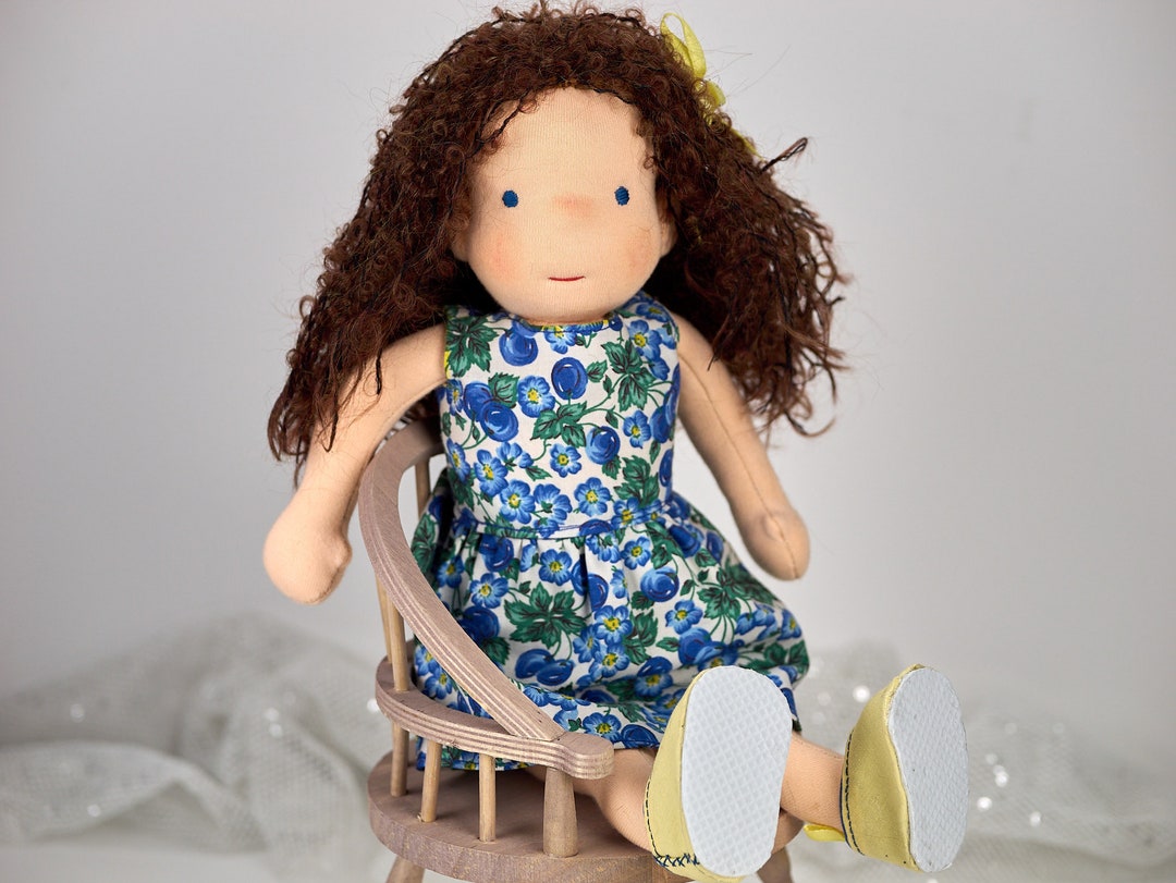 Handmade Heirloom Doll, Waldorf Inspired, Organic Cotton Toy, Brown ...