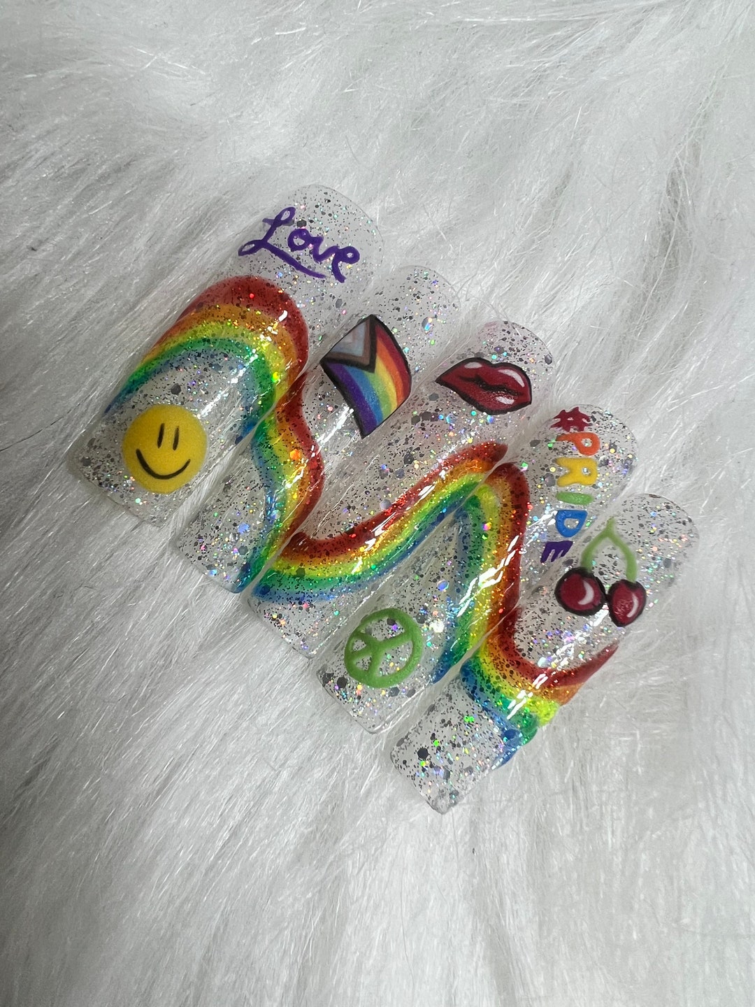 Pride Charms Pride Inspired Press on Set Pride Flag Set - Etsy