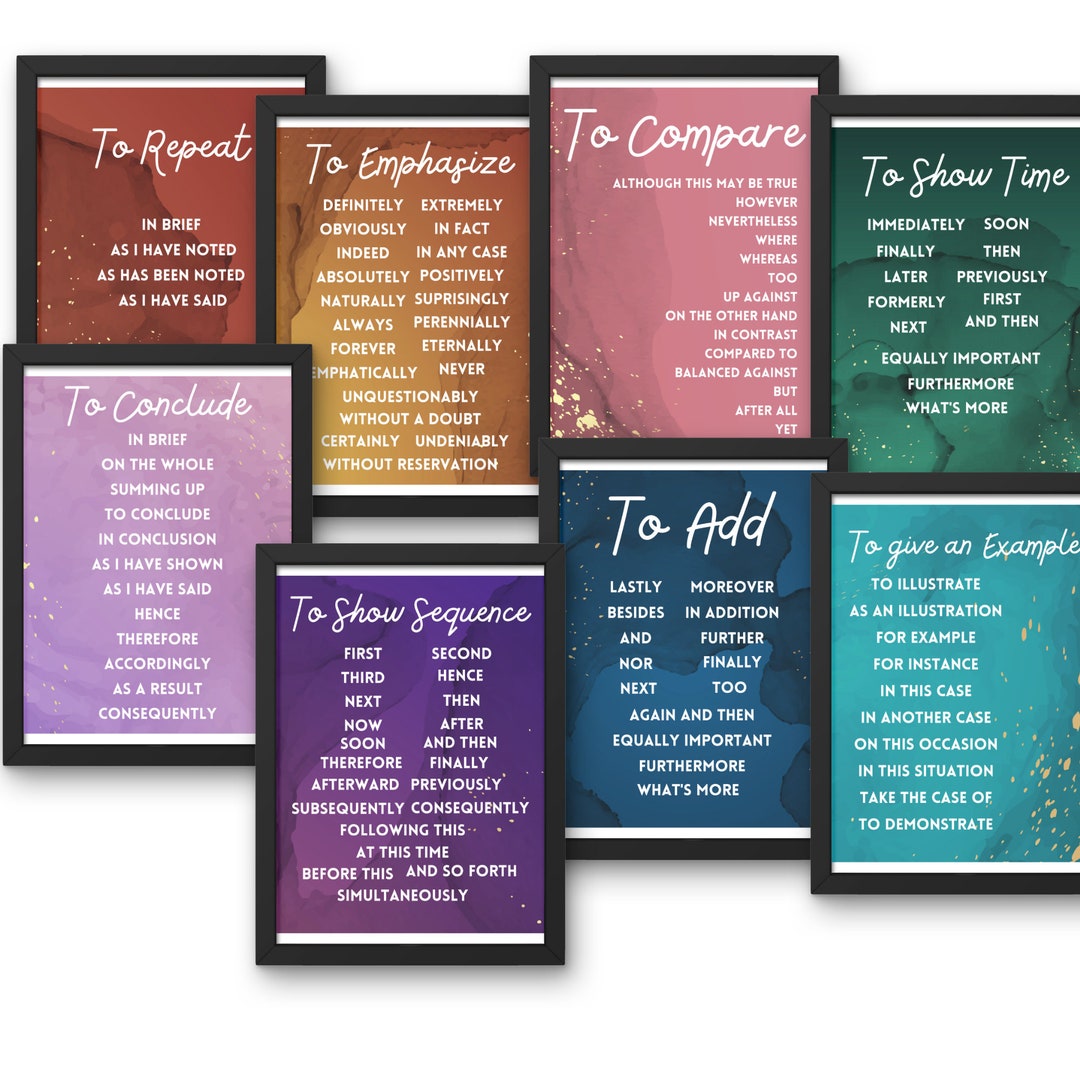 Transition Words & Phrases, Connecting Words, Essay Writing, Writing ...