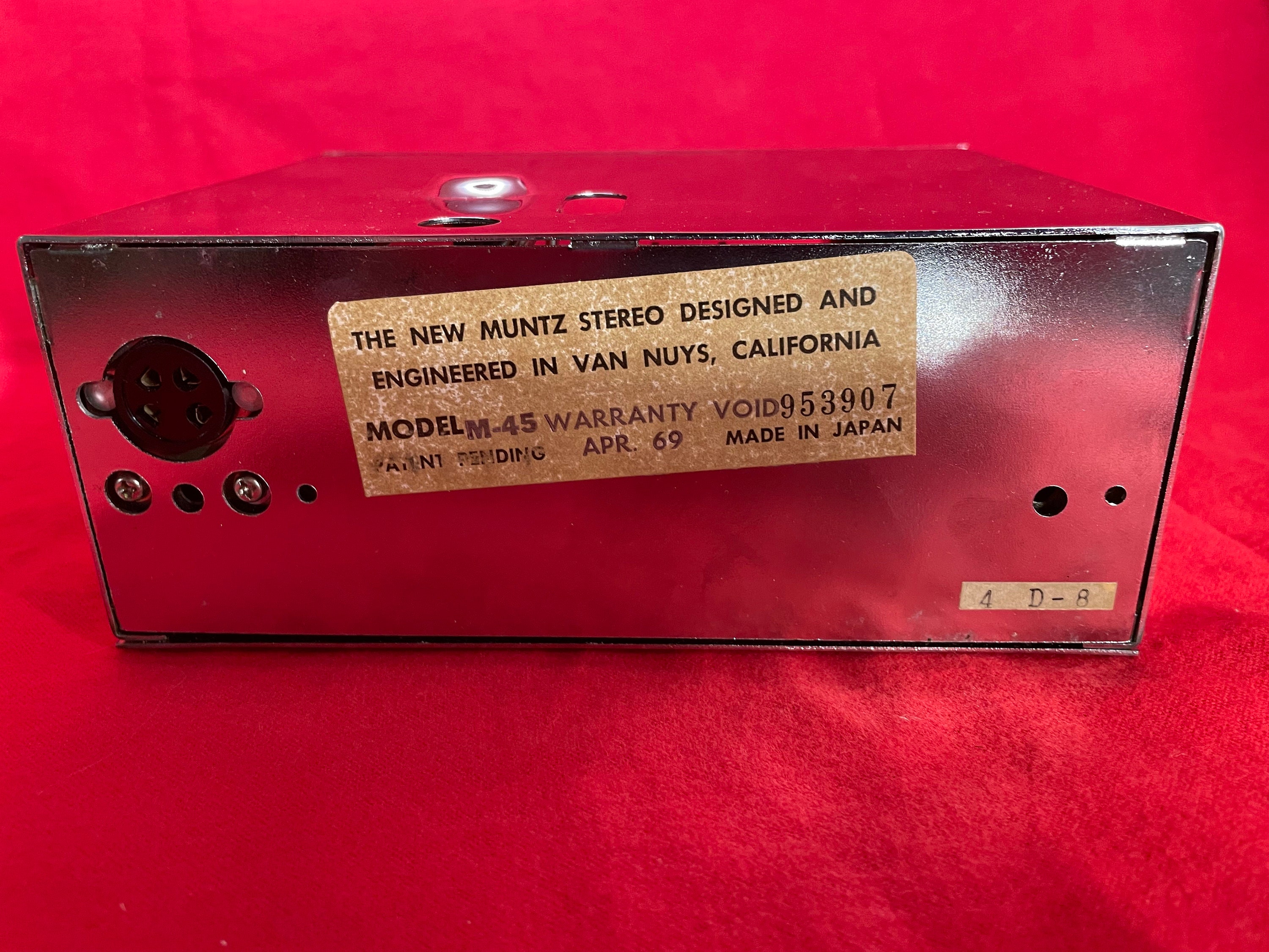 Muntz Model M-45 Four Track Player, Made in Japan. Untested. Selling as ...