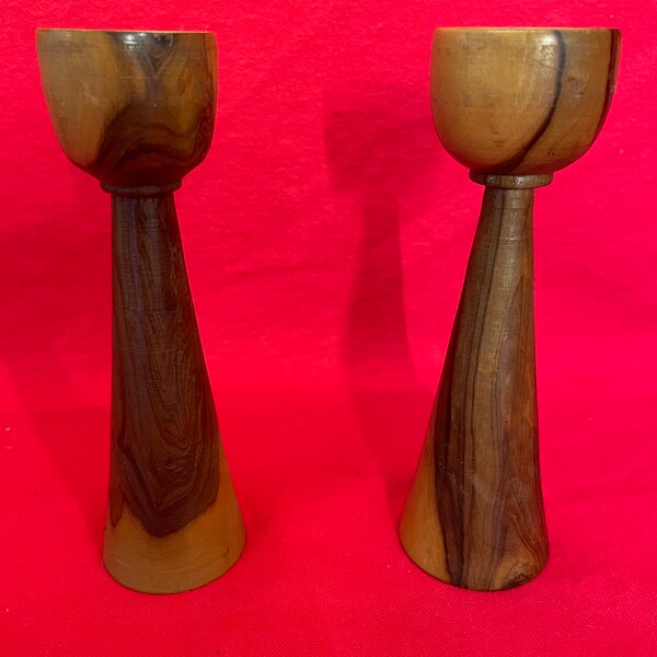 Teak Candlesticks - Etsy