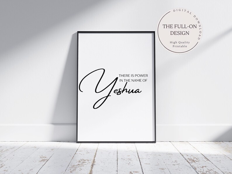 Poster/picture, PRINTABLE, Christian Quote Yeshua Living Room Decor ...