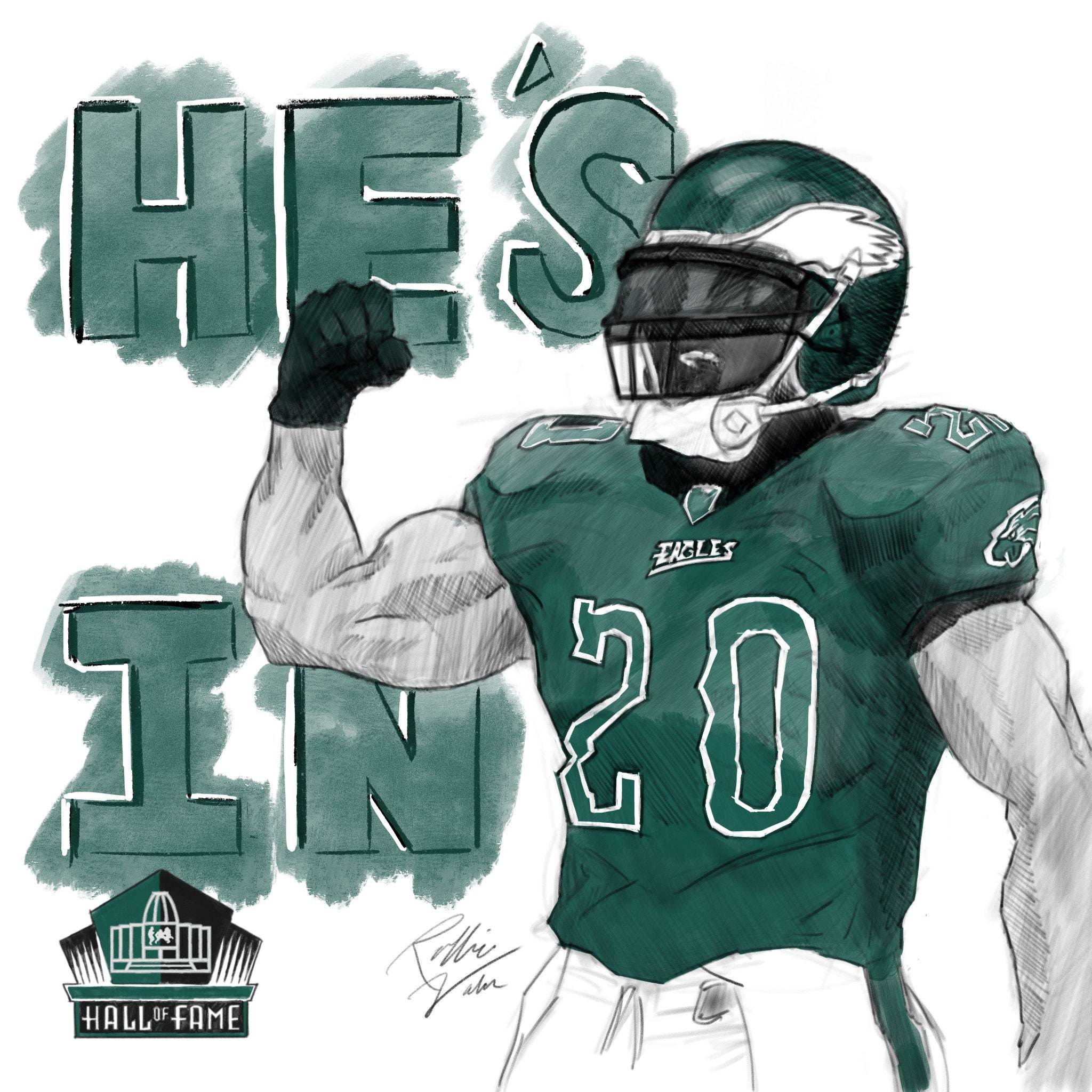 Brian Dawkins Custom Drawing - Etsy