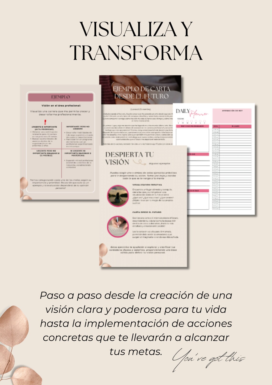 Visualiza Y Transforma, E-book, Define Tu Vision Y Metas, Seguimiento a ...