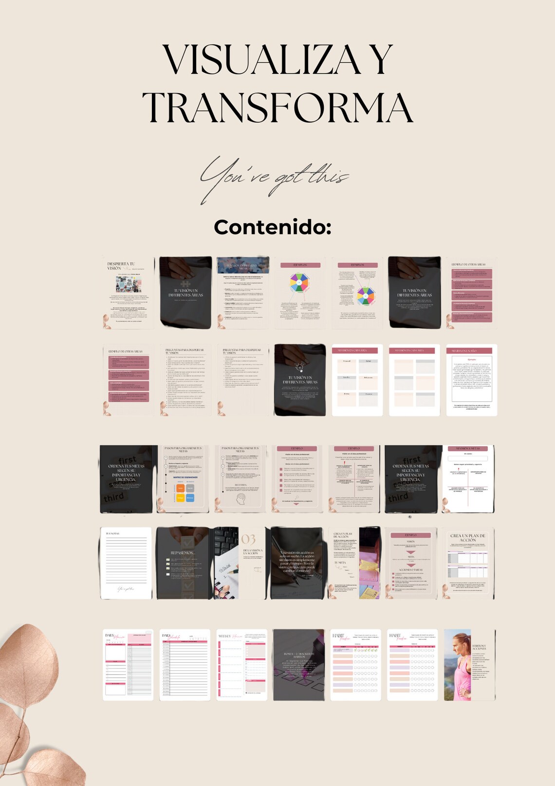 Visualiza Y Transforma, E-book, Define Tu Vision Y Metas, Seguimiento a ...