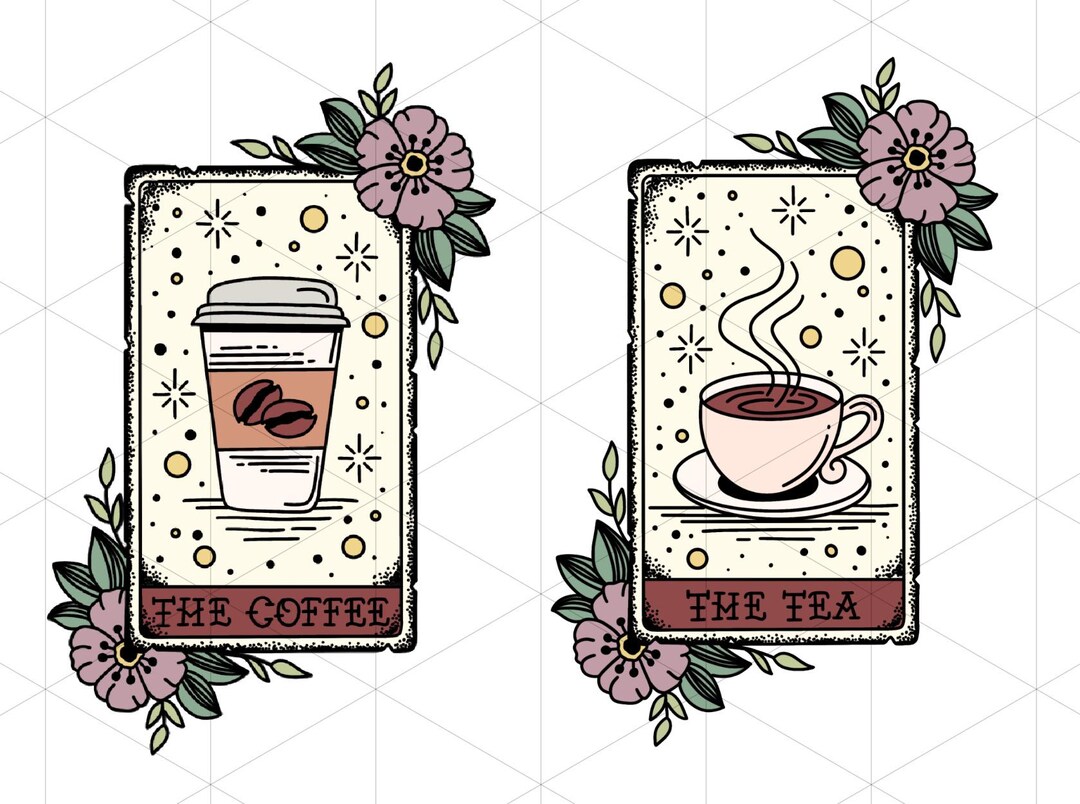 Coffee and Tea Tarot Card Download Transparent Background - Etsy
