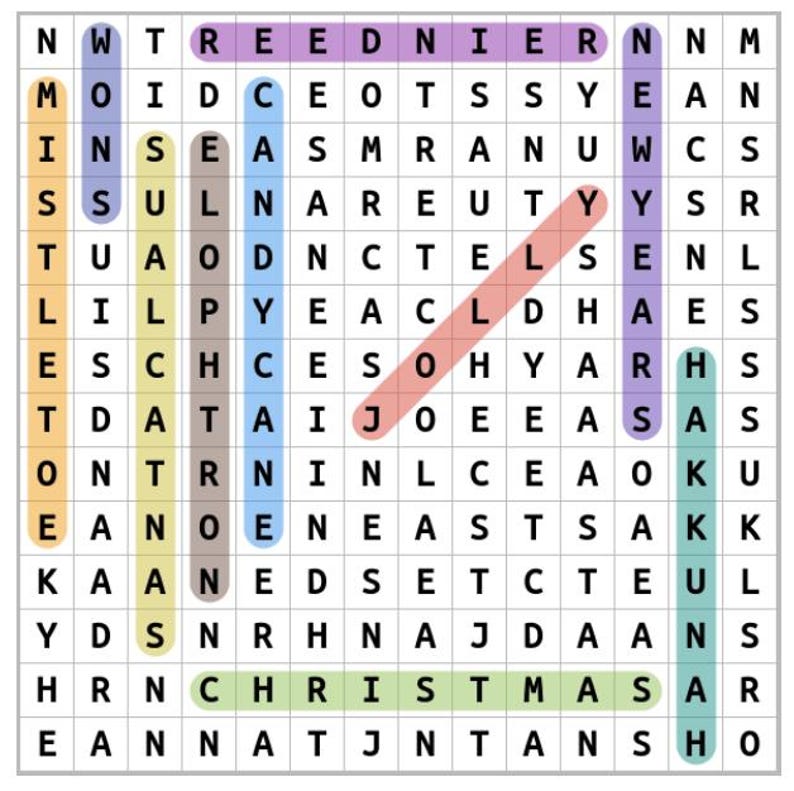 Kids Holiday Activity – holiday Themed Word Search! - Etsy