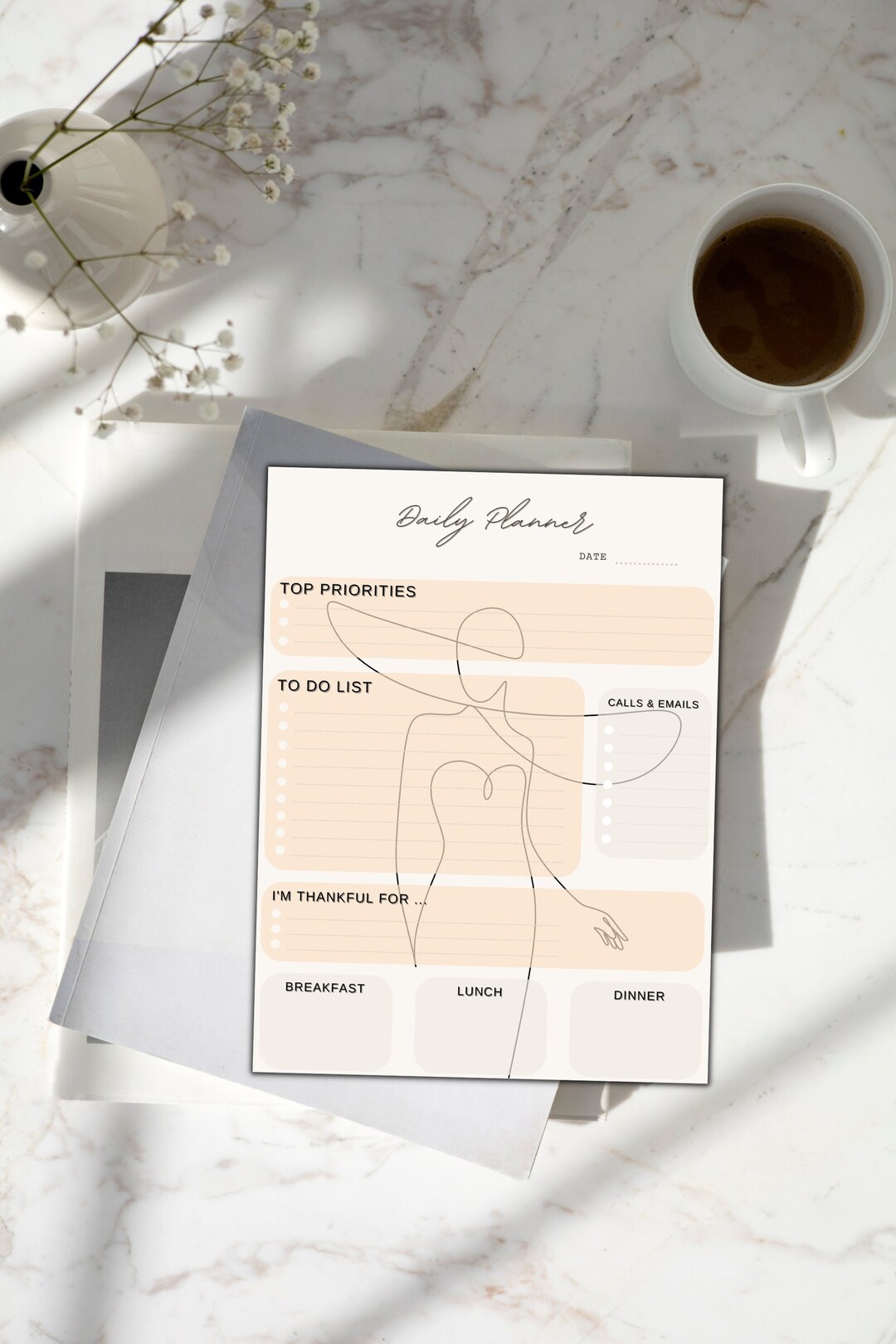 Digital Planner, Printable Planner, Single Page Planner, Digital to Do ...