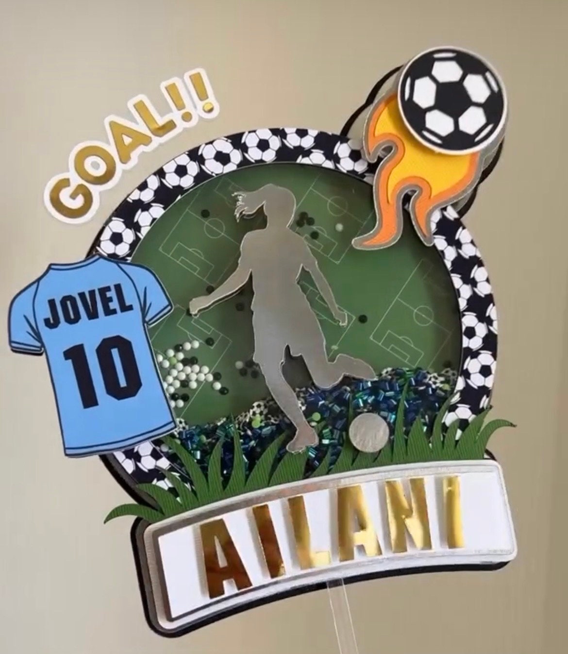 Soccer Cake Topper Soccer Birthday Theme Soccer Ball Personalized ...