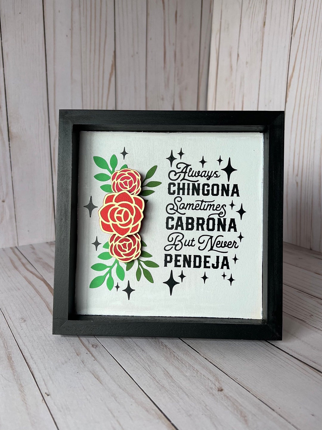 Latina Chingona Wood Frame Latina Gift 8 X 8 Wood Frame - Etsy